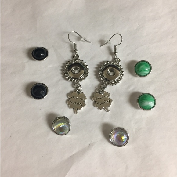 Jewelry | Silver Engraved Snap Button Earrings | Poshmark